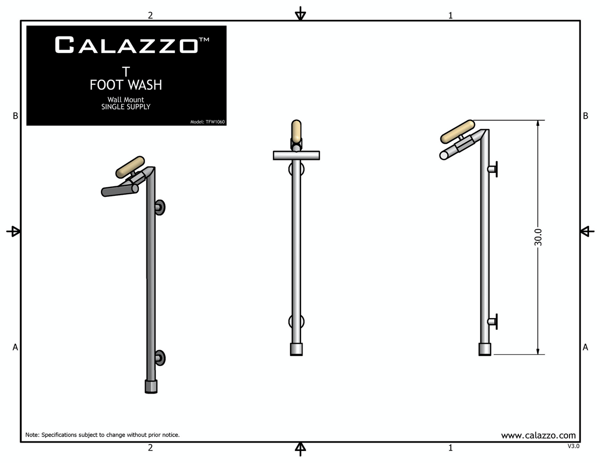 T Foot Wash - Wall Mount / Single Supply – Calazzo